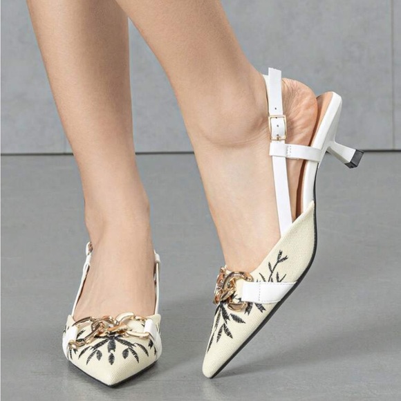 Rebellious Rose | Shoes | Chain Decorated Cat Design Pointed Toe Closed ...